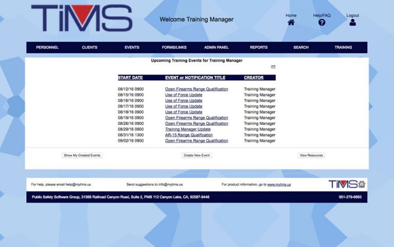 Training Management & Scheduling Software | TIMS from PSSG